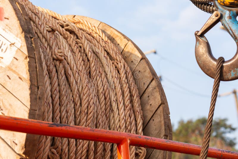 Rope in Roll for Construction Stock Photo - Image of wallpaper, brown ...