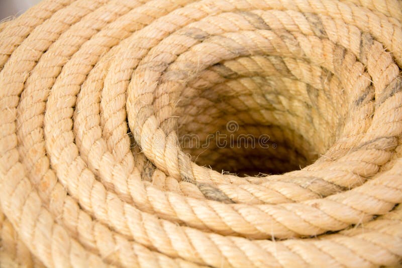 Rope rolled up in spiral stock image. Image of curled - 32363443