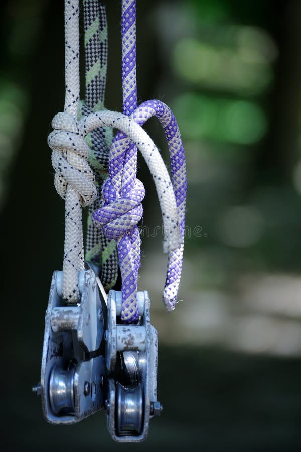 Rope with rollers. stock photo. Image of belt, outdoor - 91129822