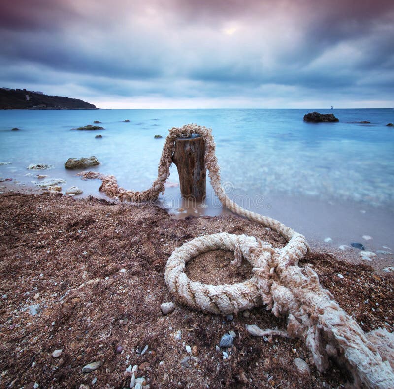 Rope on sea stock photo. Image of line, landscape, nature - 59332966