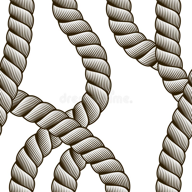 Rope Seamless Pattern, Trendy Vector Wallpaper Background. Navy Simple ...