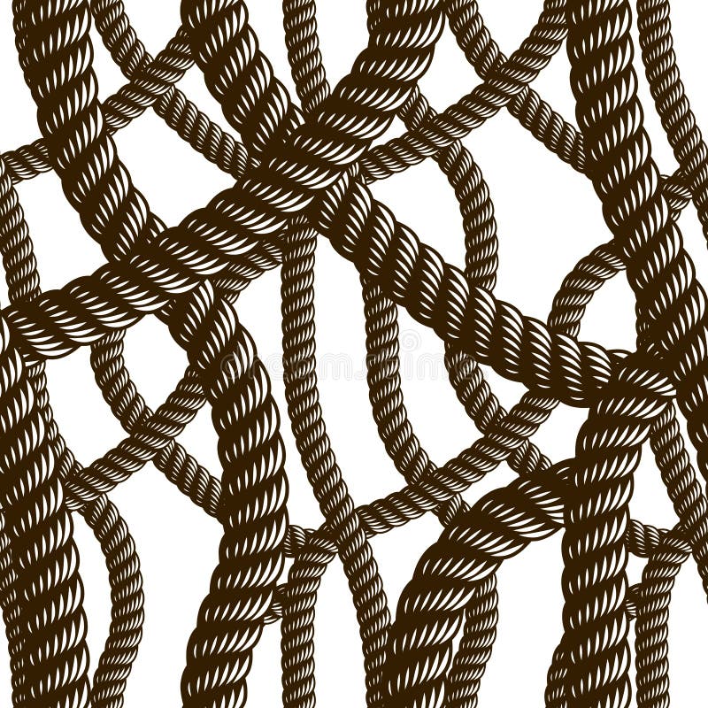 Rope Tangled Seamless Pattern Stock Illustration - Illustration of ...