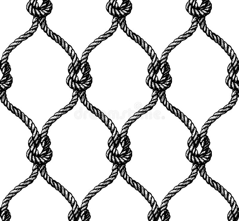 Rope Seamless Tied Fishnet Pattern Stock Vector - Illustration of ...