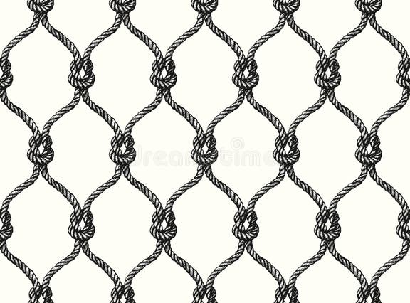Rope Seamless Tied Fishnet Pattern Stock Vector - Illustration of ...