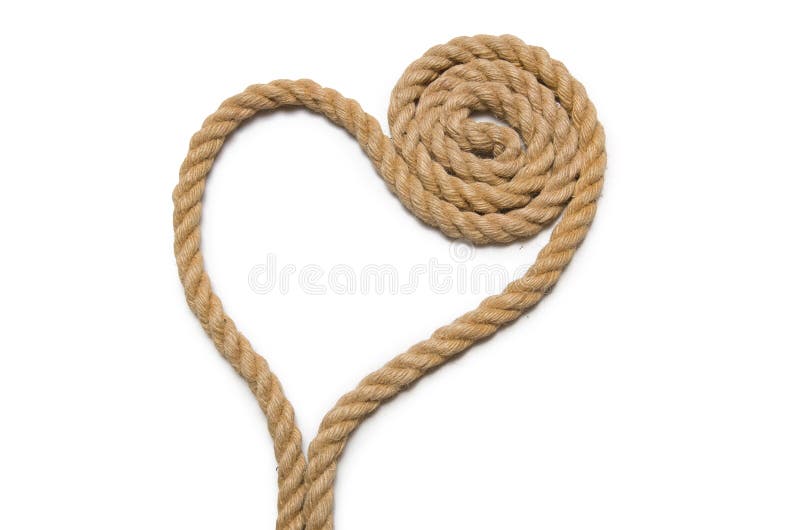 White Rope Tied Heart Shape Love Knot Isolated Stock Photos - Free ...