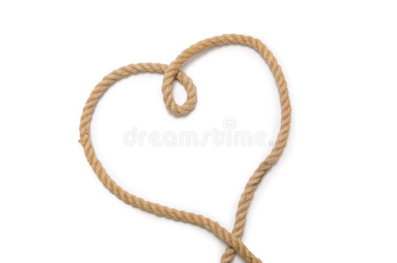 White Rope Tied Heart Shape Love Knot Isolated Stock Photos - Free ...