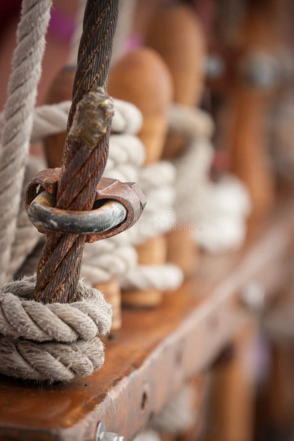 Nautical ropes and pulleys stock photo. Image of ropes - 656274