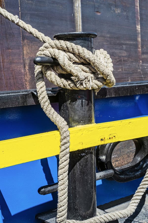 Rope on a Ship stock photo. Image of harbour, coast - 135833672