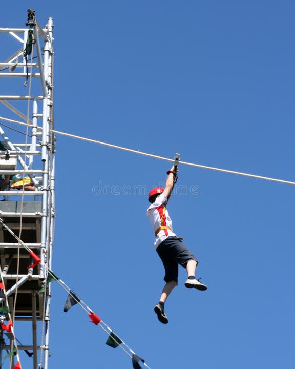 Rope slide stock image. Image of challenge, slide, teenager - 976157