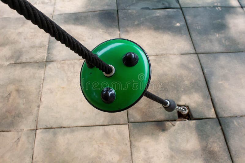 Wire Rope Slings Fixing with Concrete Floor in the Playground for ...