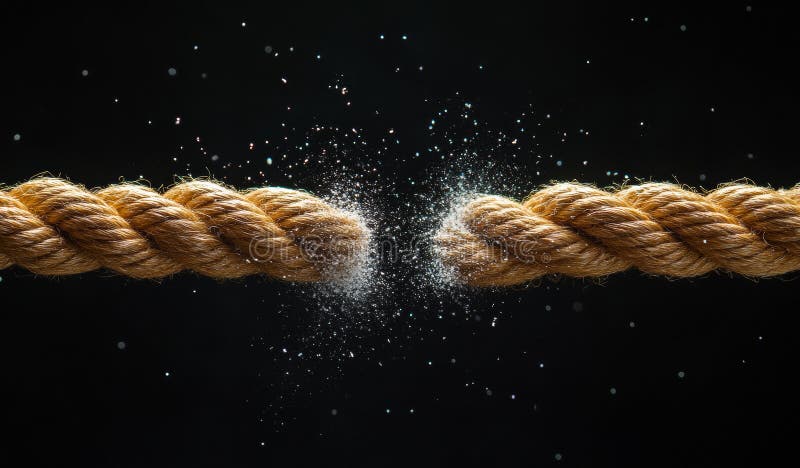 A Rope is Split in Half, with One Half Hanging Down Stock Image - Image ...