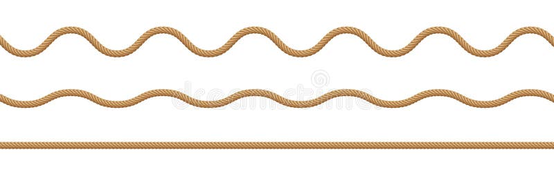 Rope String, Realistic Jute Cord, Hemp Twisted Rope Isolated on White ...