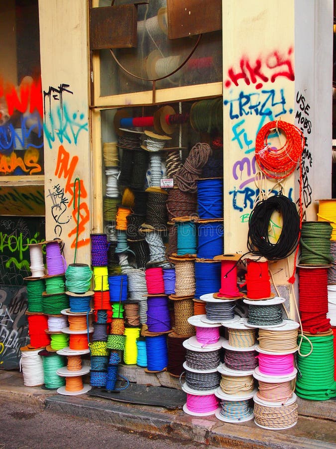 Rope and String Shop, Athens, Greece Editorial Stock Photo - Image of ...