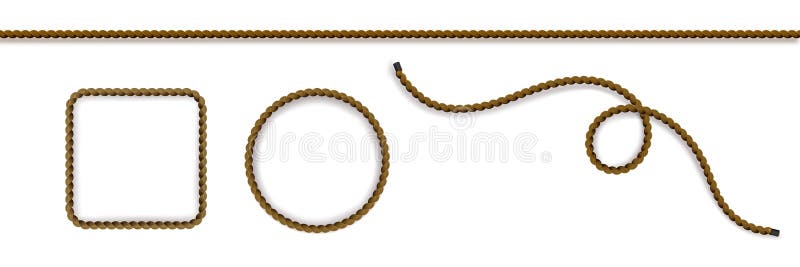 Rope String Tie - Brown Wavy Lines Stock Vector - Illustration of line ...