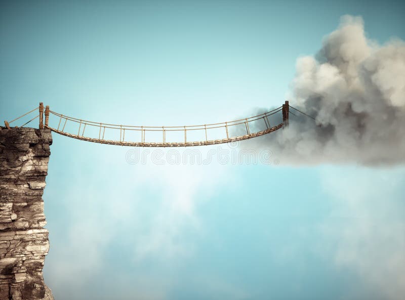 Rope Suspension Bridge. Travel Concept Stock Photo - Image of rope ...