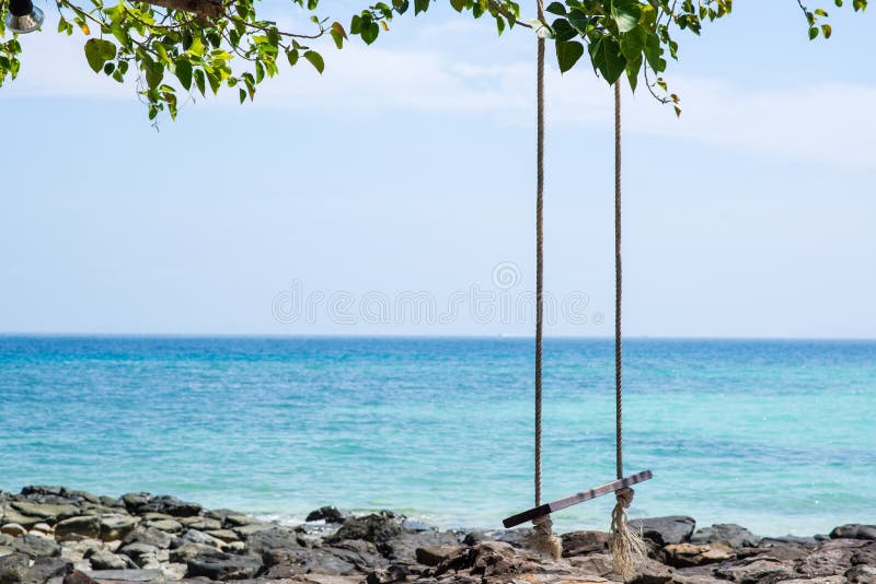 Rope swing on the beach stock image. Image of rope, sand - 38144855