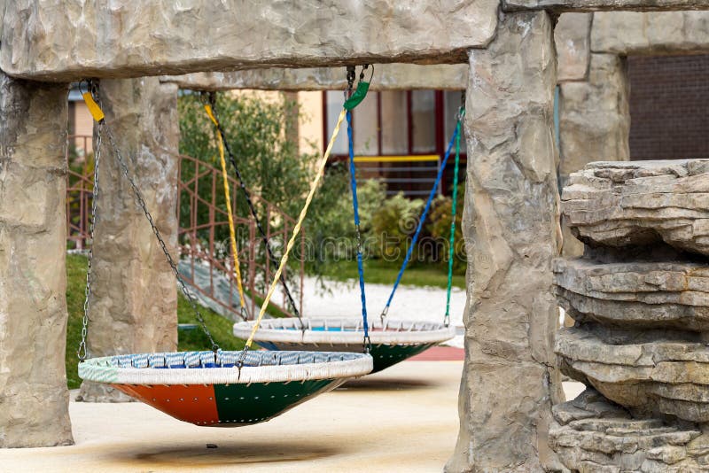 Rope swing for children stock image. Image of garden - 201164831