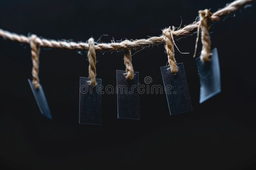 Rope with tags stock photo. Image of ornament, decoration - 374949918