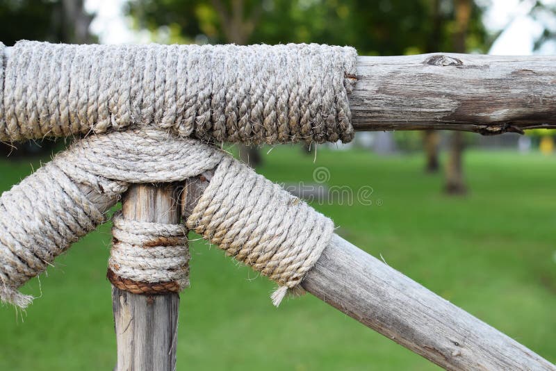 Rope Tied Around a Wooden Log Stock Image - Image of cord, post: 56830315