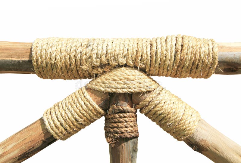 Rope Tied Around A Wooden Log Stock Image - Image of concepts, contrast ...