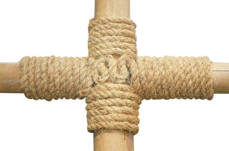 Rope Tied Around a Wooden Log Stock Photo - Image of fasten, hanging ...