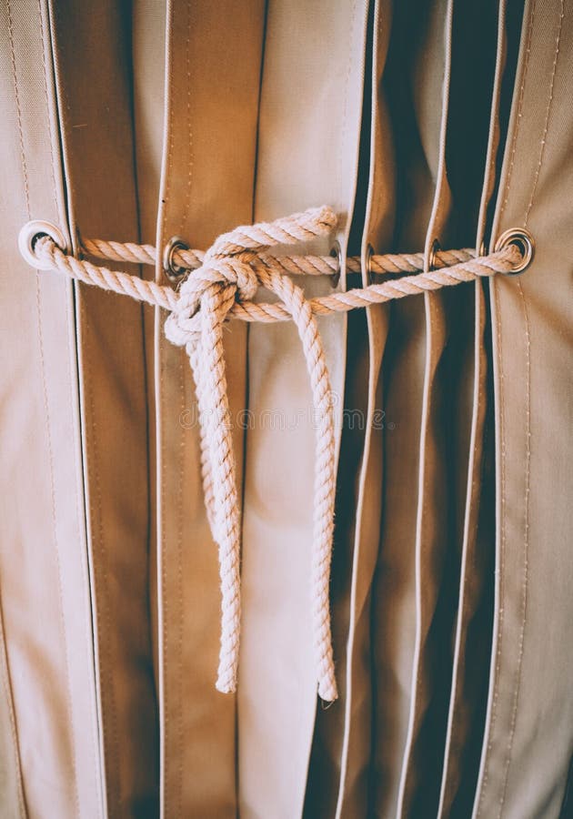 Rope Tied Gathered Curtains Stock Photo - Image of knot, tied: 259207556