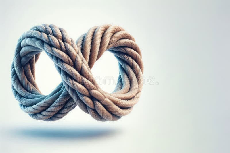 A Rope Tied in the Infinity Symbol. Space for Text. Stock Image - Image ...