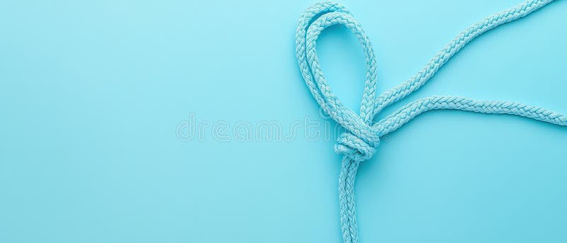 Rope Tied in a Knot on Blue Background Stock Illustration ...