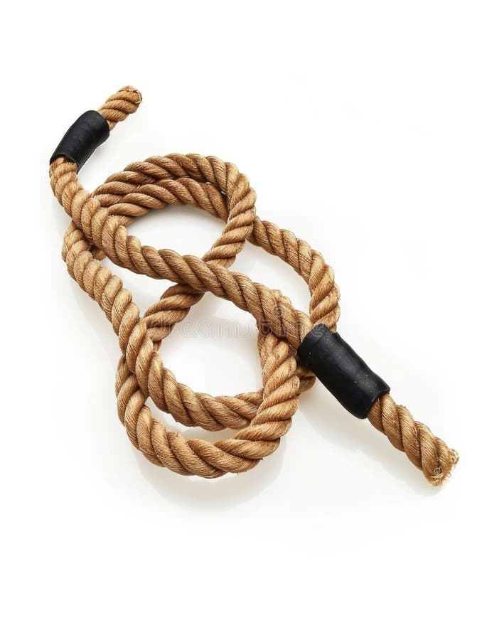 A rope is tied in a knot stock illustration. Illustration of cable ...