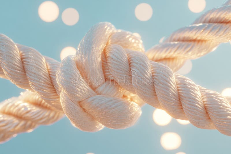 Rope Tied in a Tight Knot. Strength Connection Concept Stock Photo ...