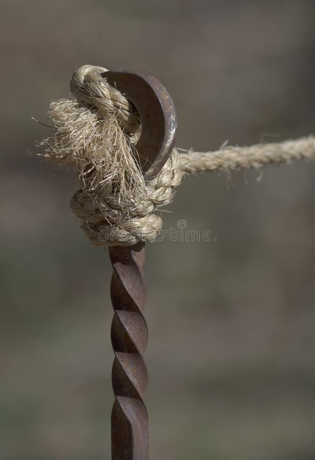 Rope in the eye stock image. Image of iron, post, border - 171285851