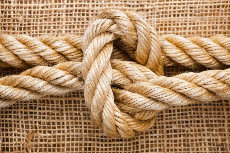 Rope Tied To Piece of Burlock. Generative AI Stock Image - Image of ...