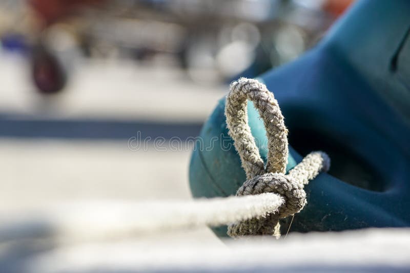 Rope Tied Up To a Knot. Close Up Stock Image - Image of rope, knot ...