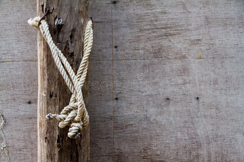 Rope tied wood pole stock photo. Image of rough, strength - 70592134