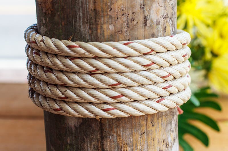 Rope Tied , Wooden Rope , Main Rope. Stock Image - Image of rigging ...