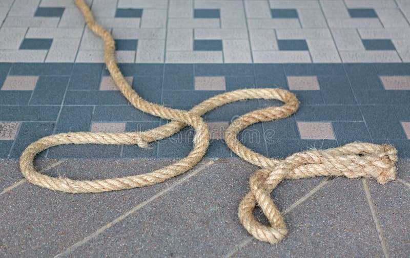 A Rope on tile floor stock image. Image of cement, park - 146632013