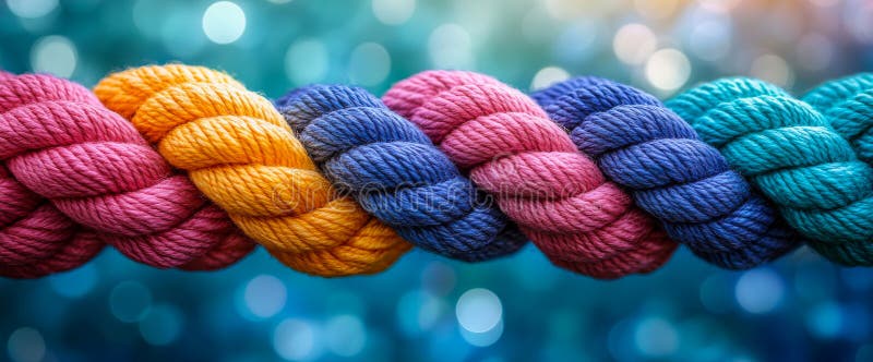 A Rope with Two Different Colored Strings is Tied Together Stock Photo ...