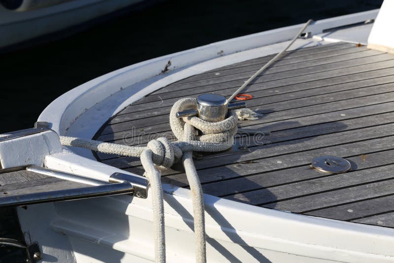 Rope for Tying a Boat on the Pier Stock Photo - Image of nautical ...