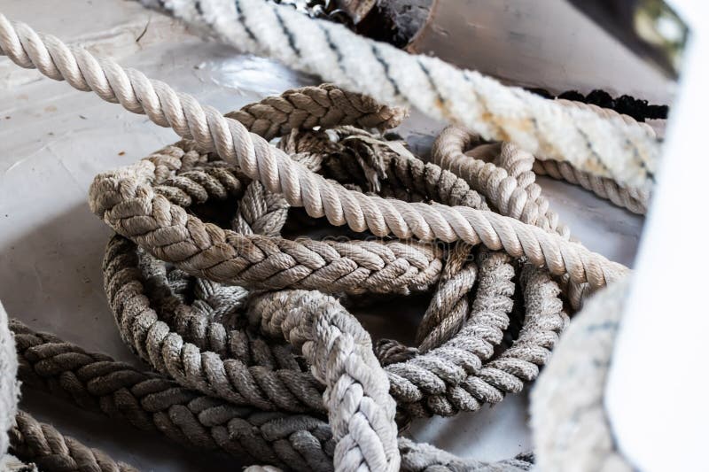 Rope used to tie ship stock image. Image of maritime - 269524583