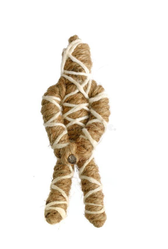Rope voodoo doll on white stock image. Image of witch - 33932573