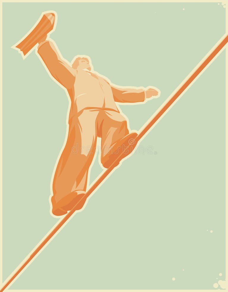 Tightrope Walker Cartoon Stock Illustrations – 377 Tightrope Walker ...