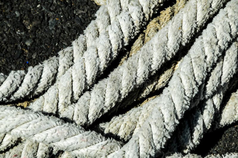 A Rope with a White and Gray Color Stock Photo - Image of cable, ship ...