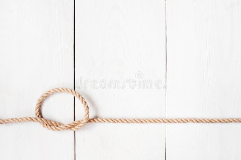 Rope on the White Wooden Boards Stock Image - Image of light, panel ...