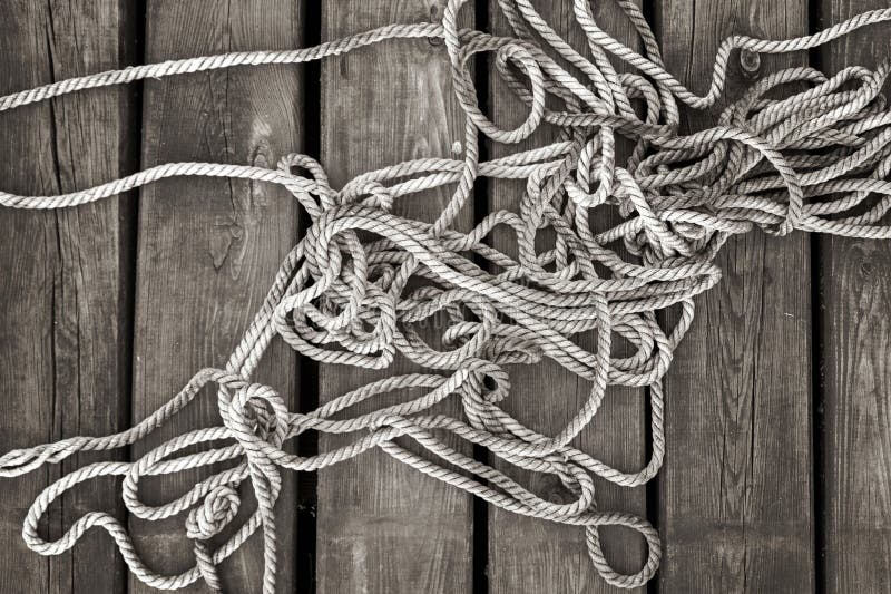 Rope on the Wooden Deck of a Boat Stock Photo - Image of rope, wood ...