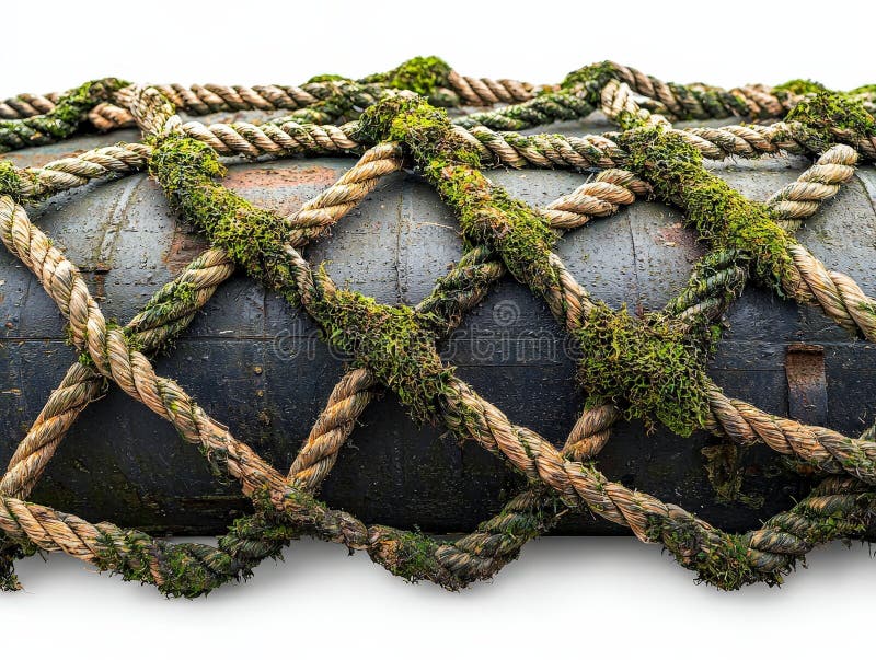 Rope Wrapped Around a Large Wooden Barrel in a Rustic Setting for ...