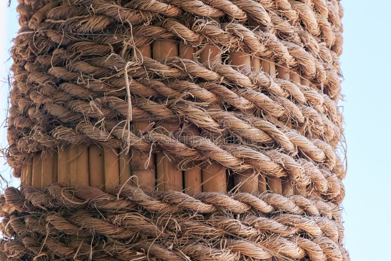 Rope Wrapped Around the Pole Stock Photo - Image of strong, coarse ...