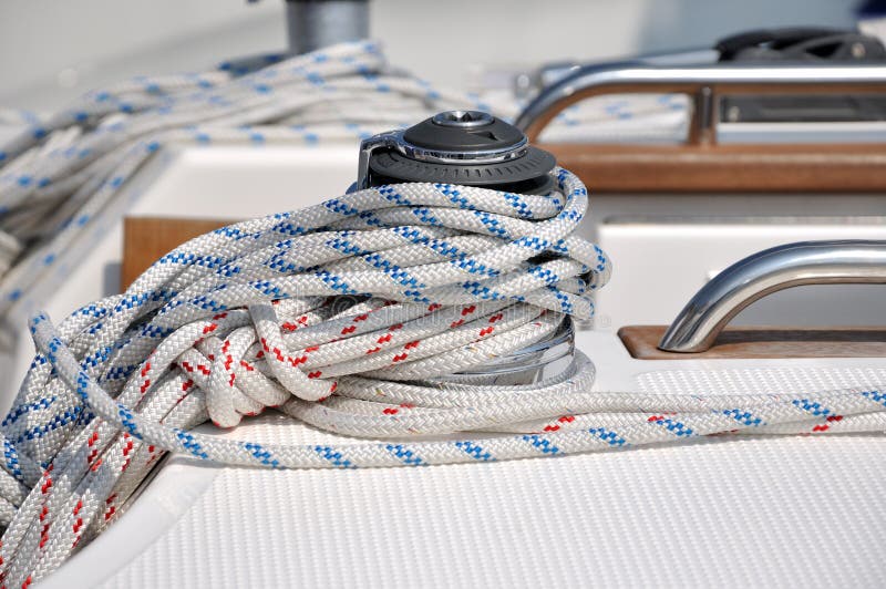 Rope Wrapping On Yacht Bollard Picture. Image: 17080498