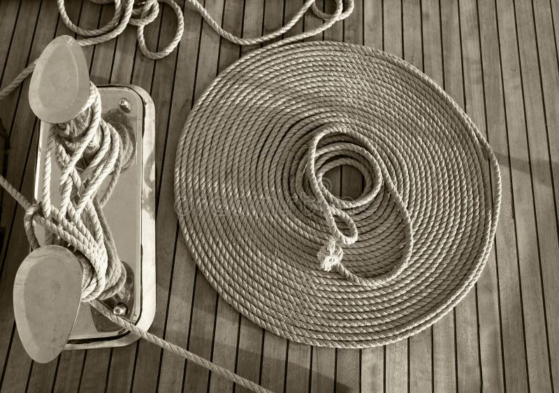 Rope on a yacht stock image. Image of dock, maritime - 47965759