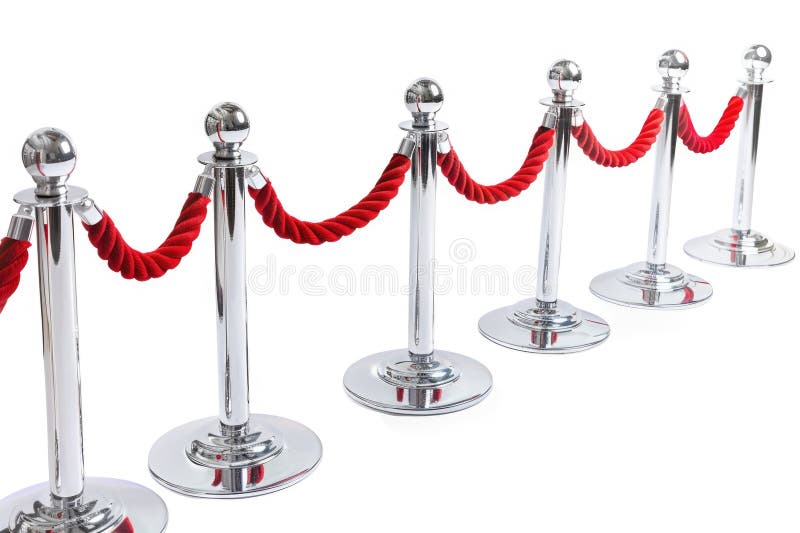 Roped Posts with Silver Poles, Often Used for Crowd Control or Event ...