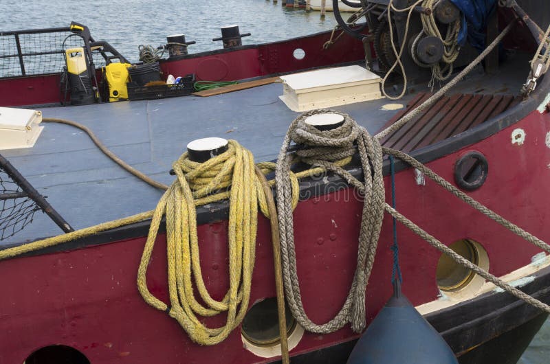 Ropes on boat stock image. Image of transportation, closeup - 36093019
